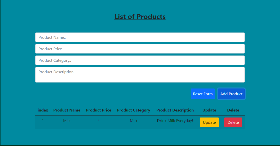 Product Crud Project With Json In Javascript Free Source Code Sourcecodester